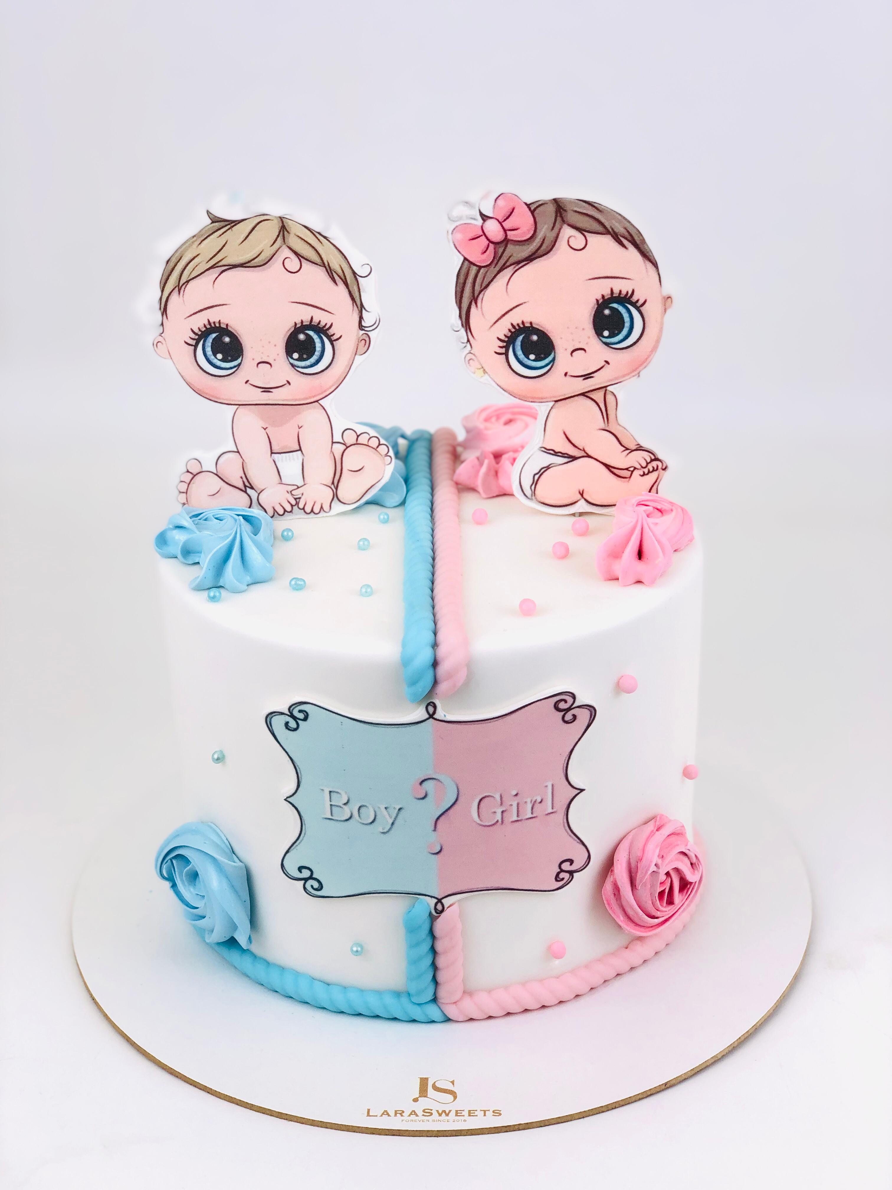 Tort Gender Reveal 2D - Boy or Girl? – Lara Sweets