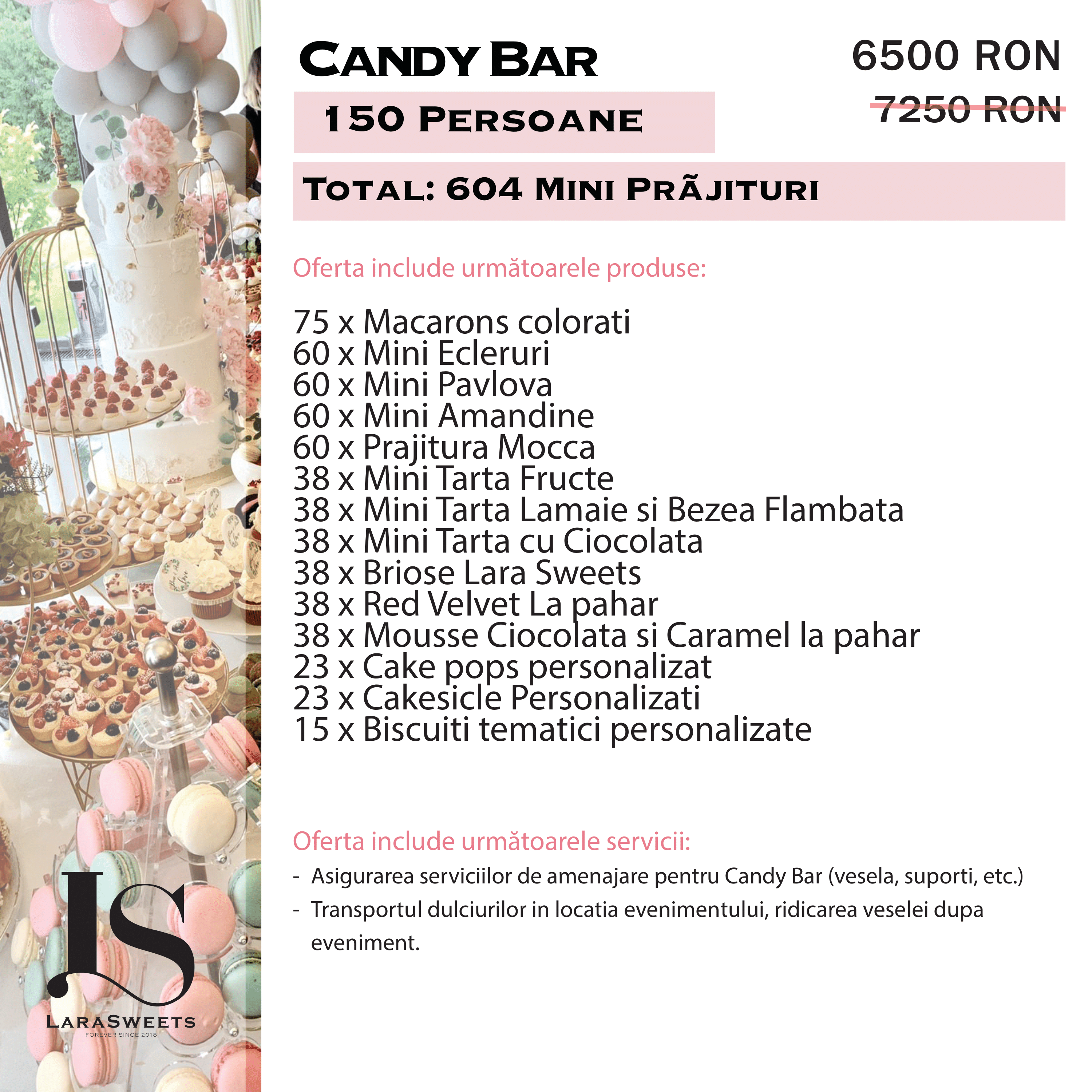 Candy Bar 150 persoane – Lara Sweets